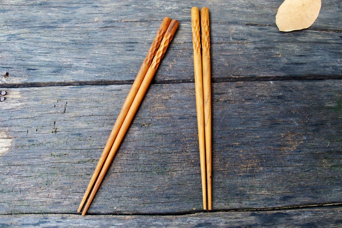 Round Wooden Chopstick Hand Craft Unique Design Wooden - Etsy