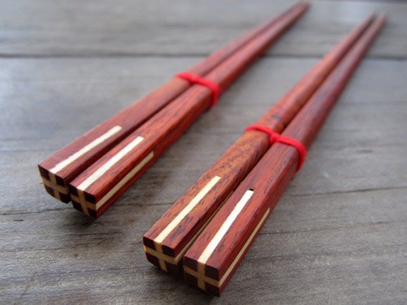 Wooden Chopstick - 2 Pairs Wood Chopsticks Handmade Solid Wood Natural ...