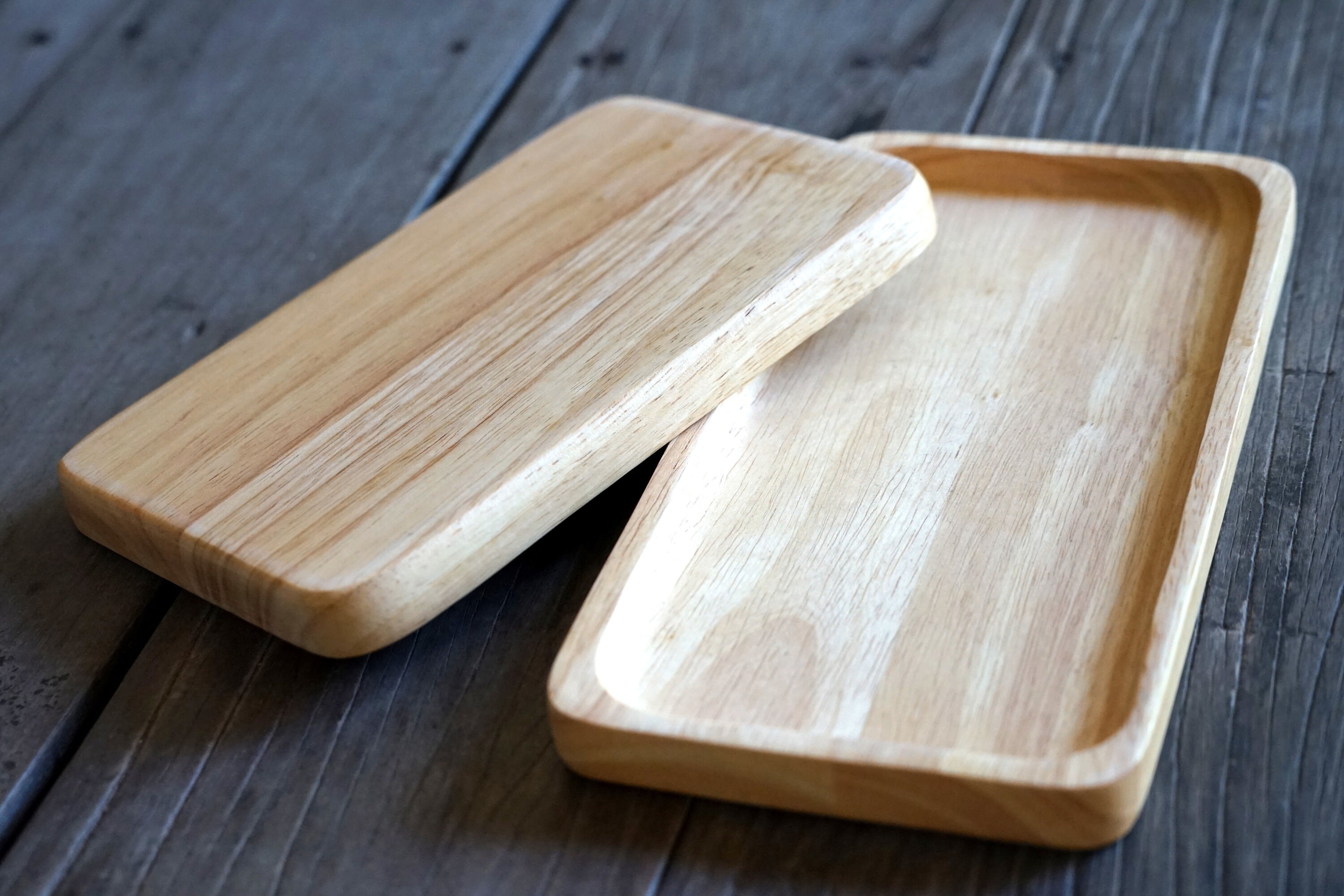 Natural Real Solid Wood Rectangle Decorative Tableware Serving Fruit ...