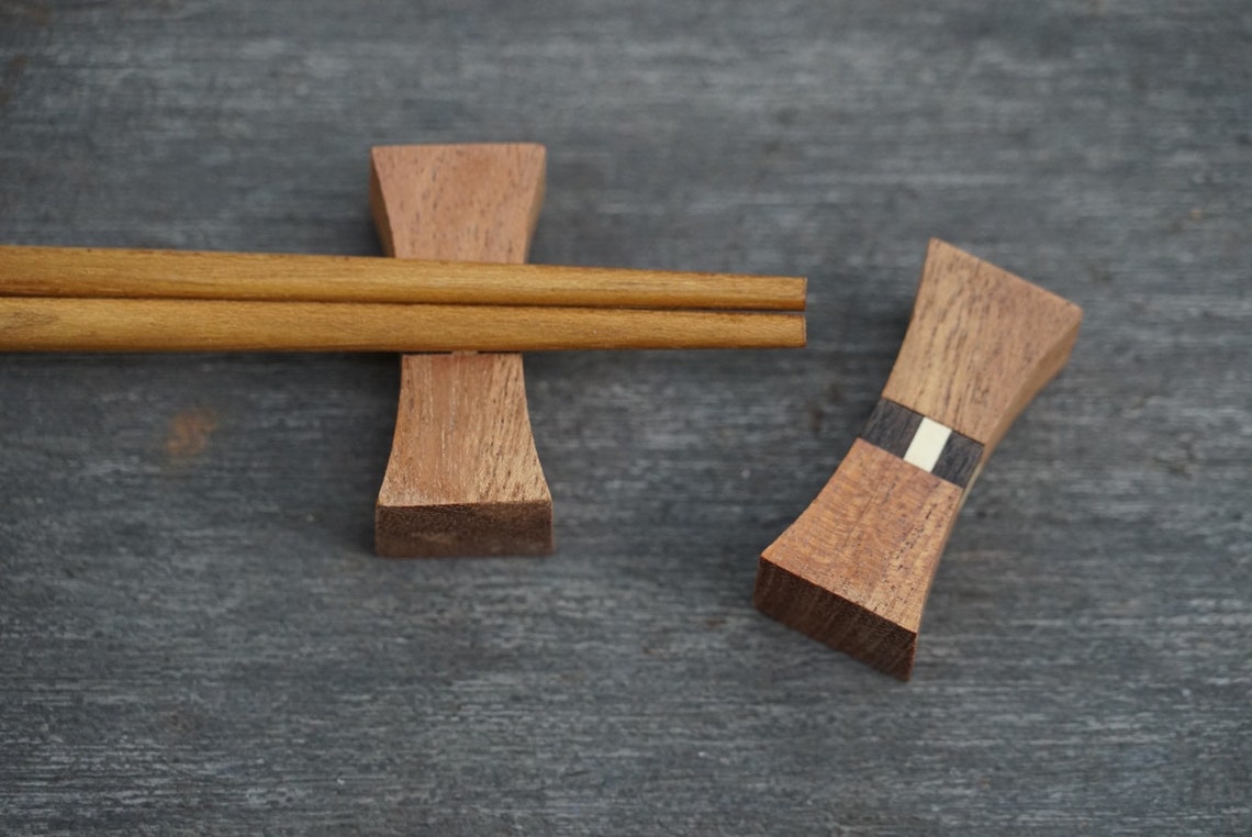 Two Pieces Chopstick Rest Plain Wood Smooth Light Weight - Etsy