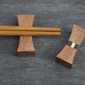 Two Pieces Chopstick Rest Plain Wood Smooth Light Weight Natural Colour ...