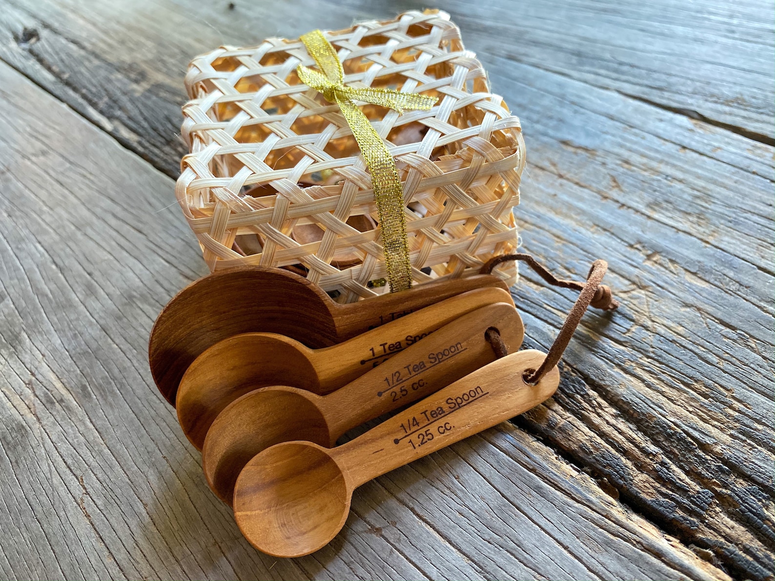 Wooden Measuring Spoon Set of Spoons Teak Wood Cooking - Etsy