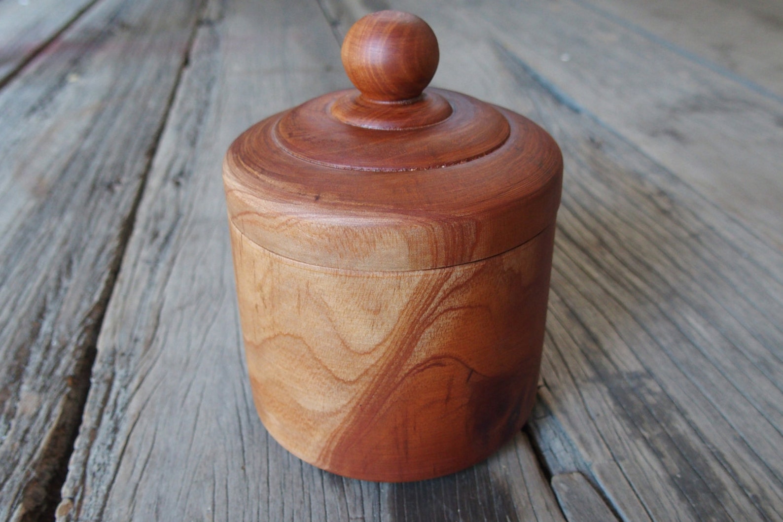 Wooden Jar, Wooden Box With Lid, Natural Color Classic Designed With ...