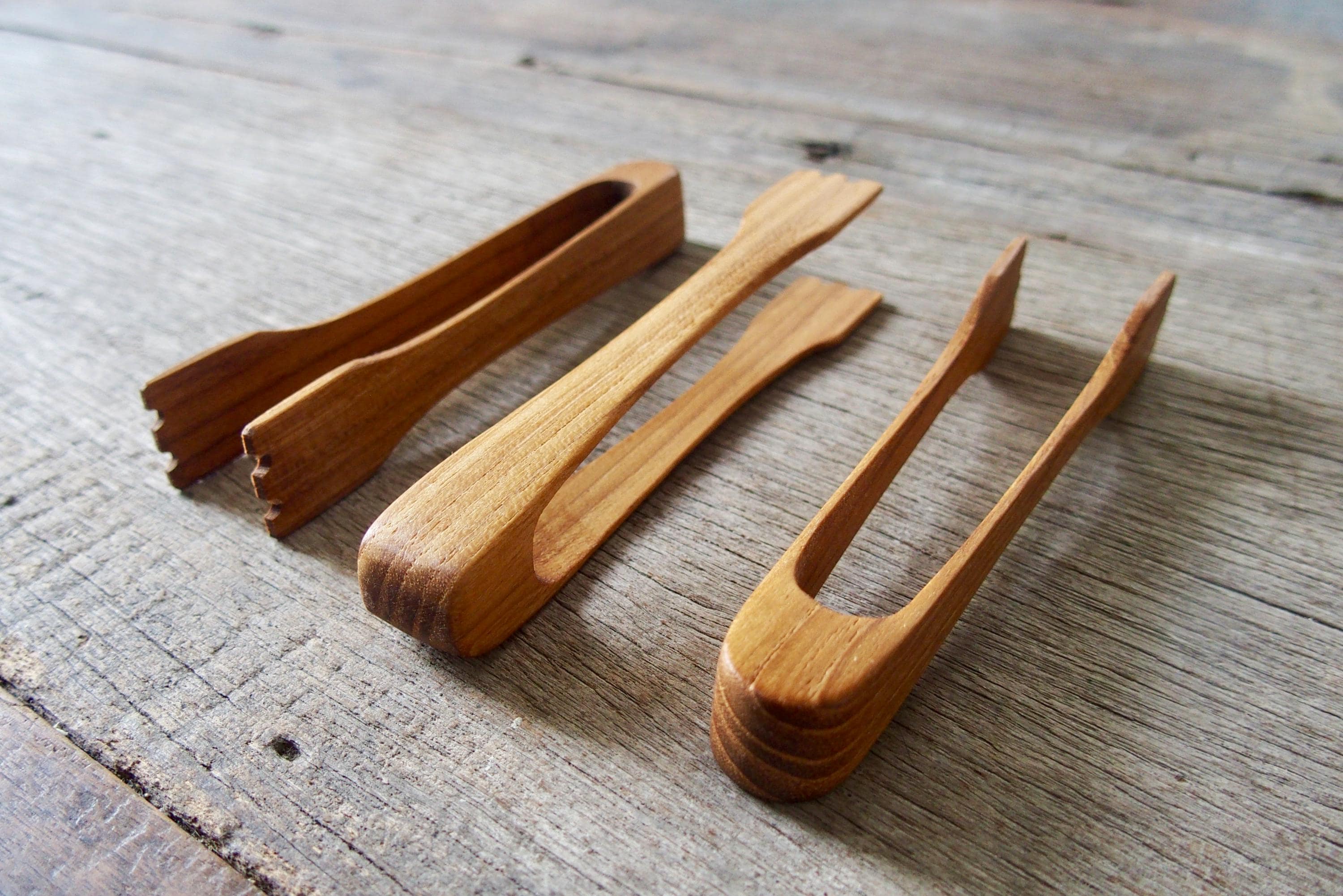 Mini Teak Wood Toaster Tongs, No Glue Joint, Small Wooden Tongs, Mini ...