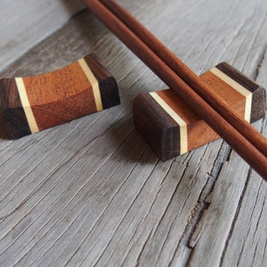 Two Pieces Chopstick Rest Chopstick Holder Plain Wood Smooth Light ...