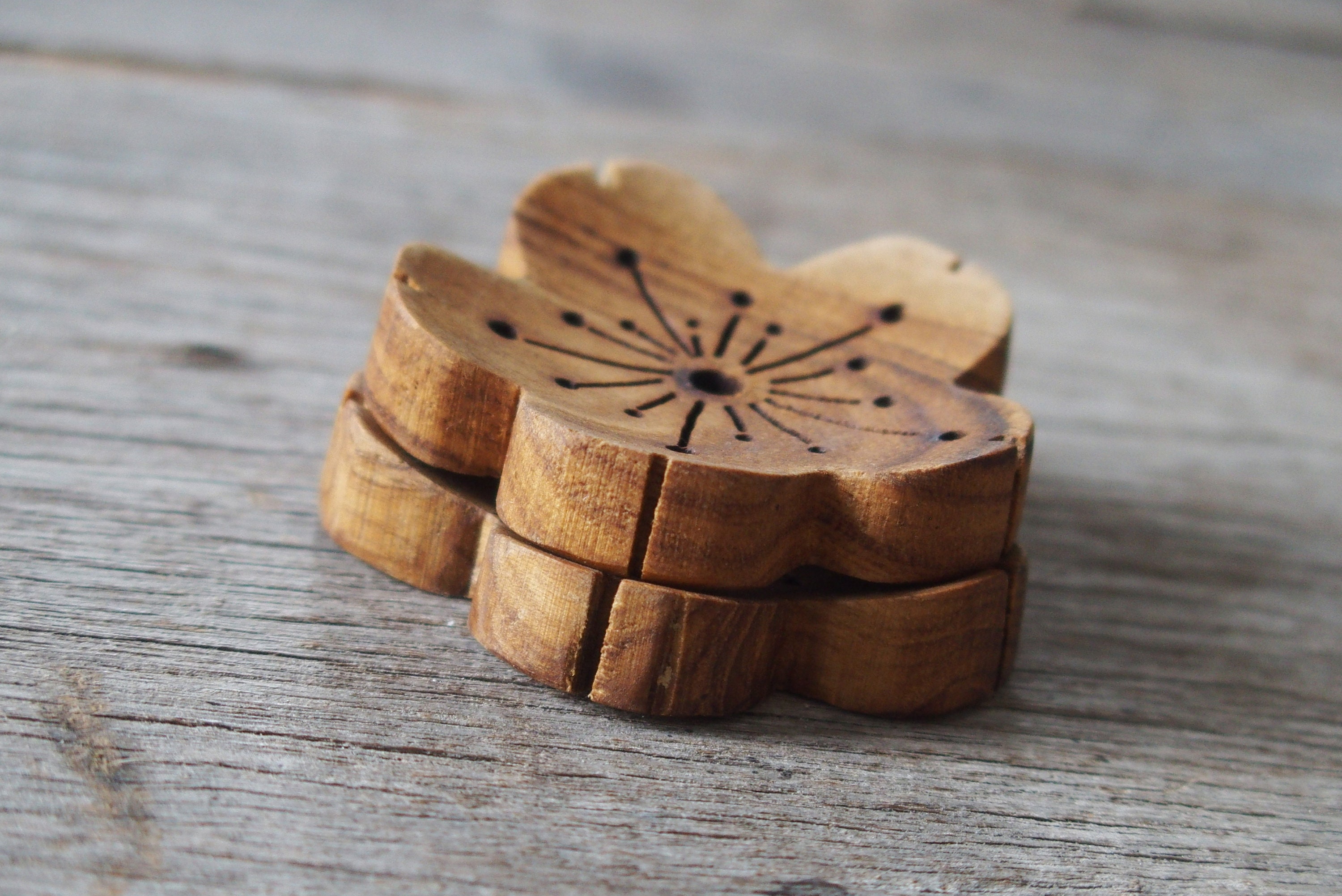 Wooden Chopstick Rest, Wooden Chopstick Holder, Wooden Flower Piece ...