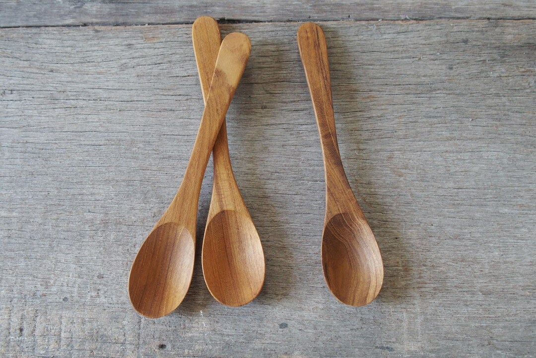Wooden Spoon, Reusable 15 Cm TEAK Wood Spoon, Wood Tea Spoon, Wooden ...