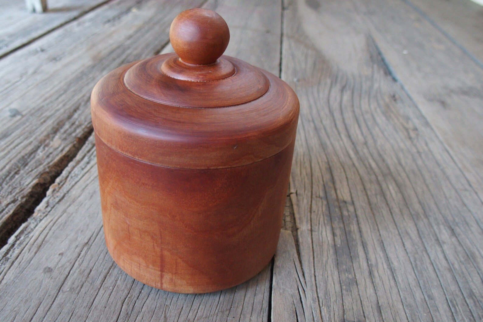 Wooden Jar, Wooden Box With Lid, Natural Color Classic Designed With ...