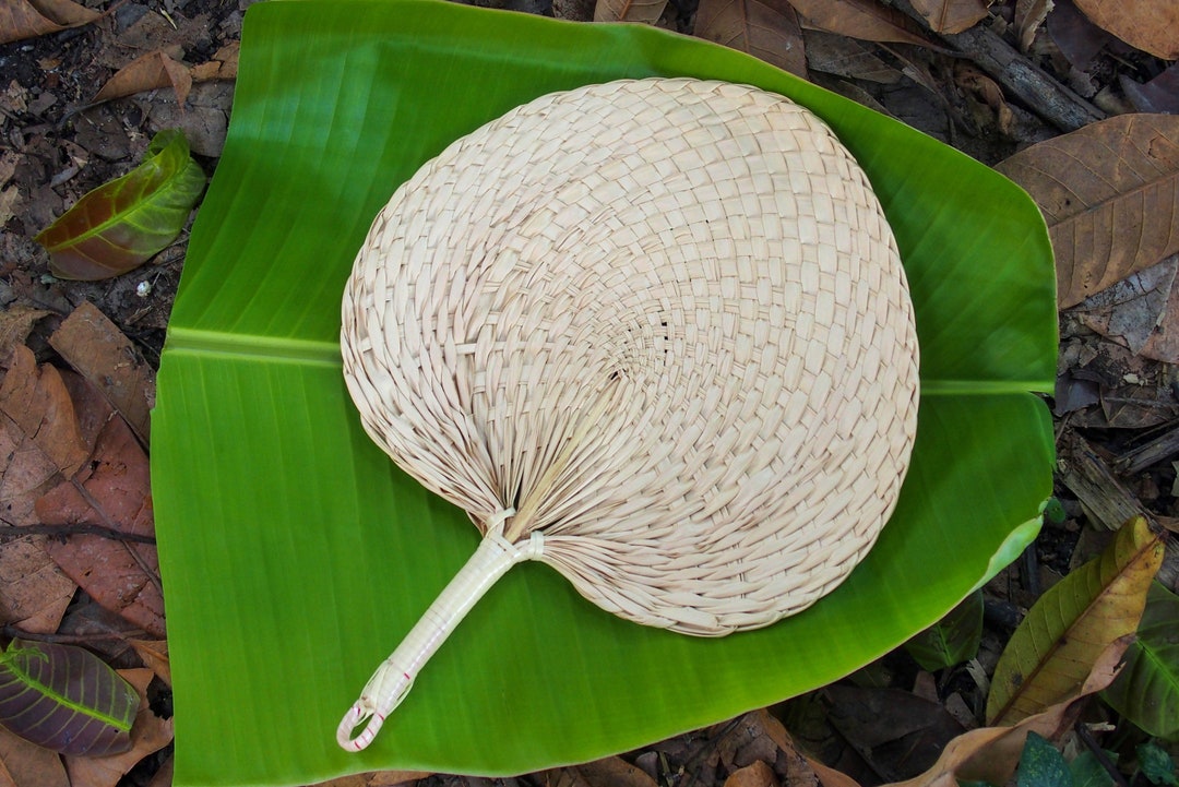 Woven Fan Palm Leaf Hand Fan Hand Held Fan Wabi Sabi Decor, Wedding ...