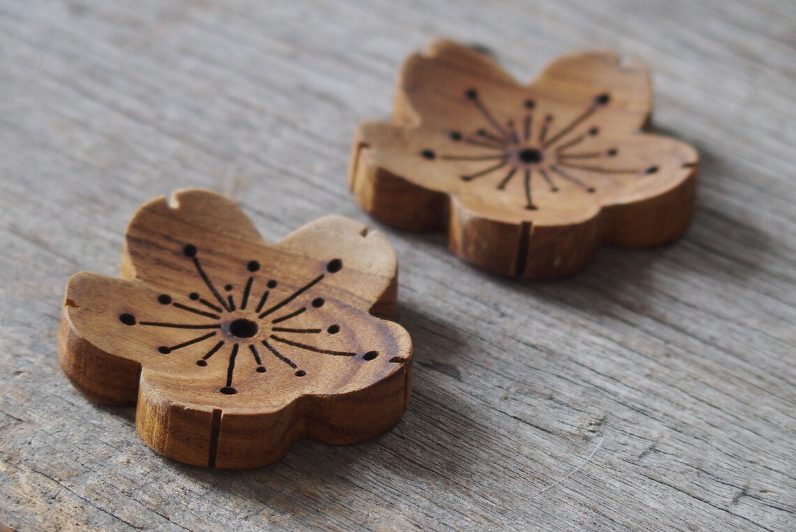 Wooden Chopstick Rest, Wooden Chopstick Holder, Wooden Flower Piece ...