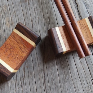 Two Pieces Chopstick Rest Chopstick Holder Plain Wood Smooth Light ...