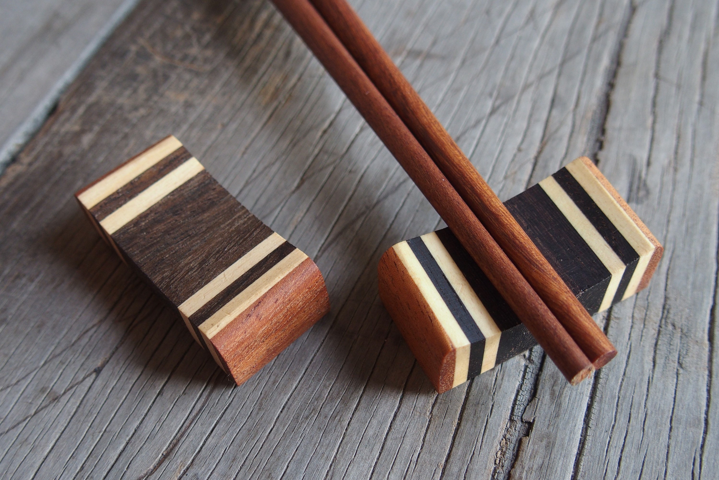 Two Pieces Chopstick Rest Plain Wood Smooth Light Weight - Etsy