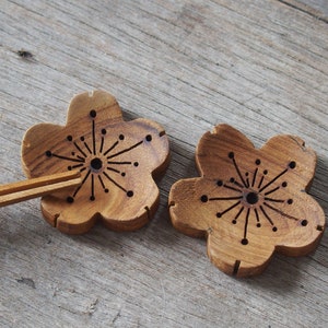 Wooden Chopstick Rest, Wooden Chopstick Holder, Wooden Flower Piece ...