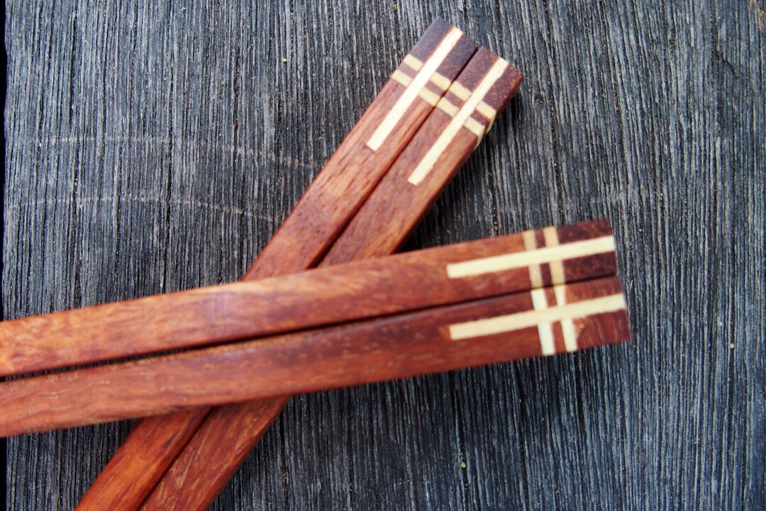 2 Pairs Wooden Chopstick Unique Design High Quality Handmade Wood ...