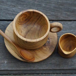 Wooden Coffee Cup Set, Tea Cup Natural Wood Smooth Caffeine Addict ...