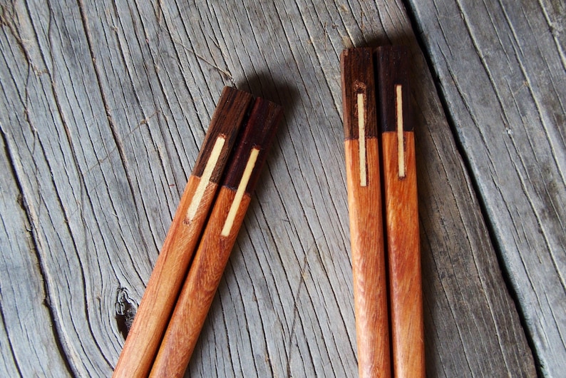 2 Pairs Wooden Chopstick Unique Design High Quality Handmade Wood ...