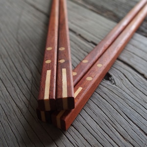 2 Pairs Wooden Chopstick Unique Design High Quality Handmade Wood ...