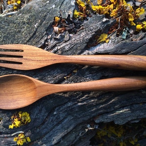 Teak Wood Spoon and Fork Utensils | Kitchen Utensils | Spoon and Fork ...