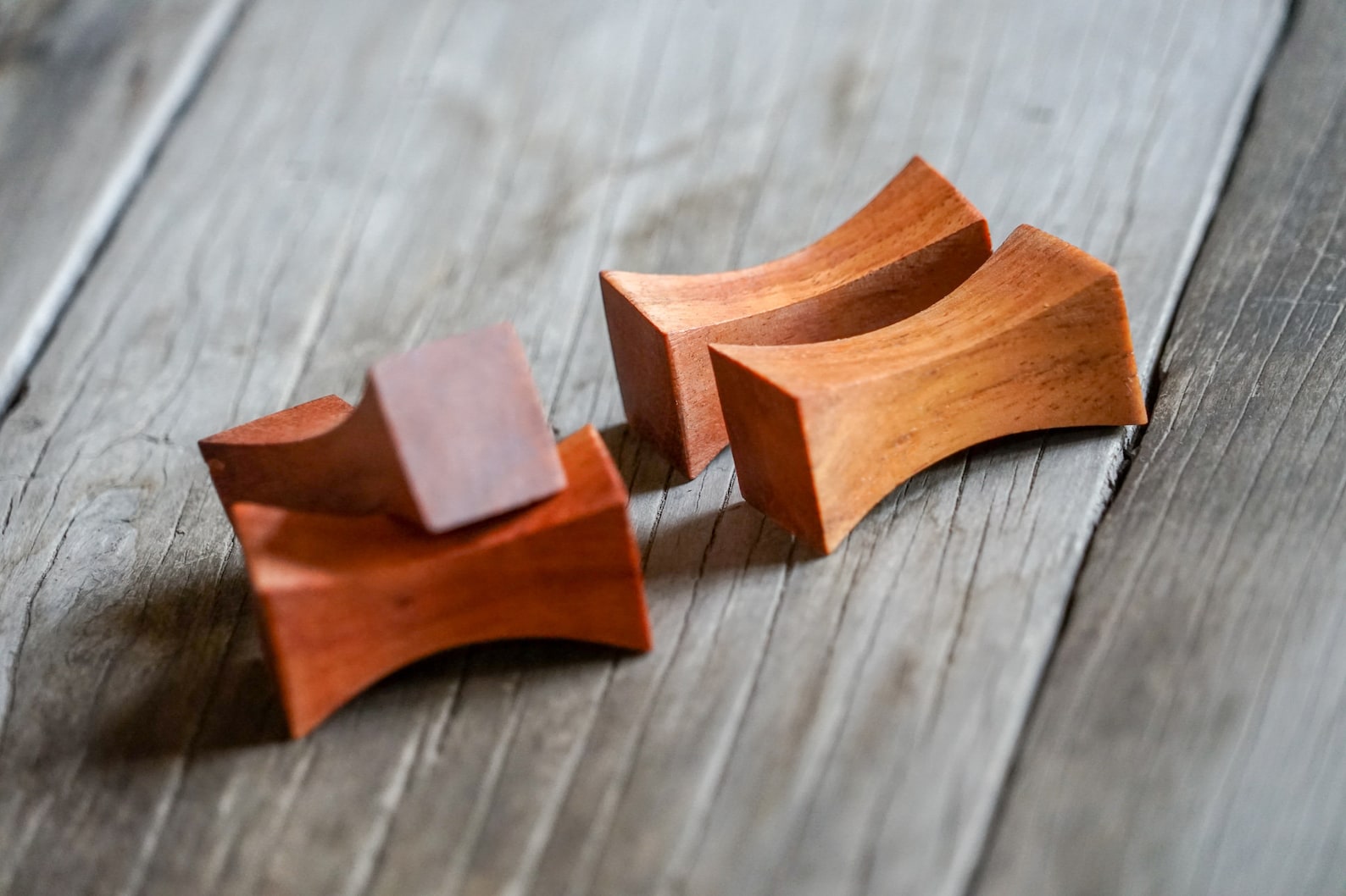 Chopstick + Rest Set Plain Wood Natural Colour Solid Wood Chopstickrest ...