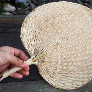 Woven Fan - Palm Leaf Hand Fan - Hand Held Fan - Wabi Sabi Decor ...