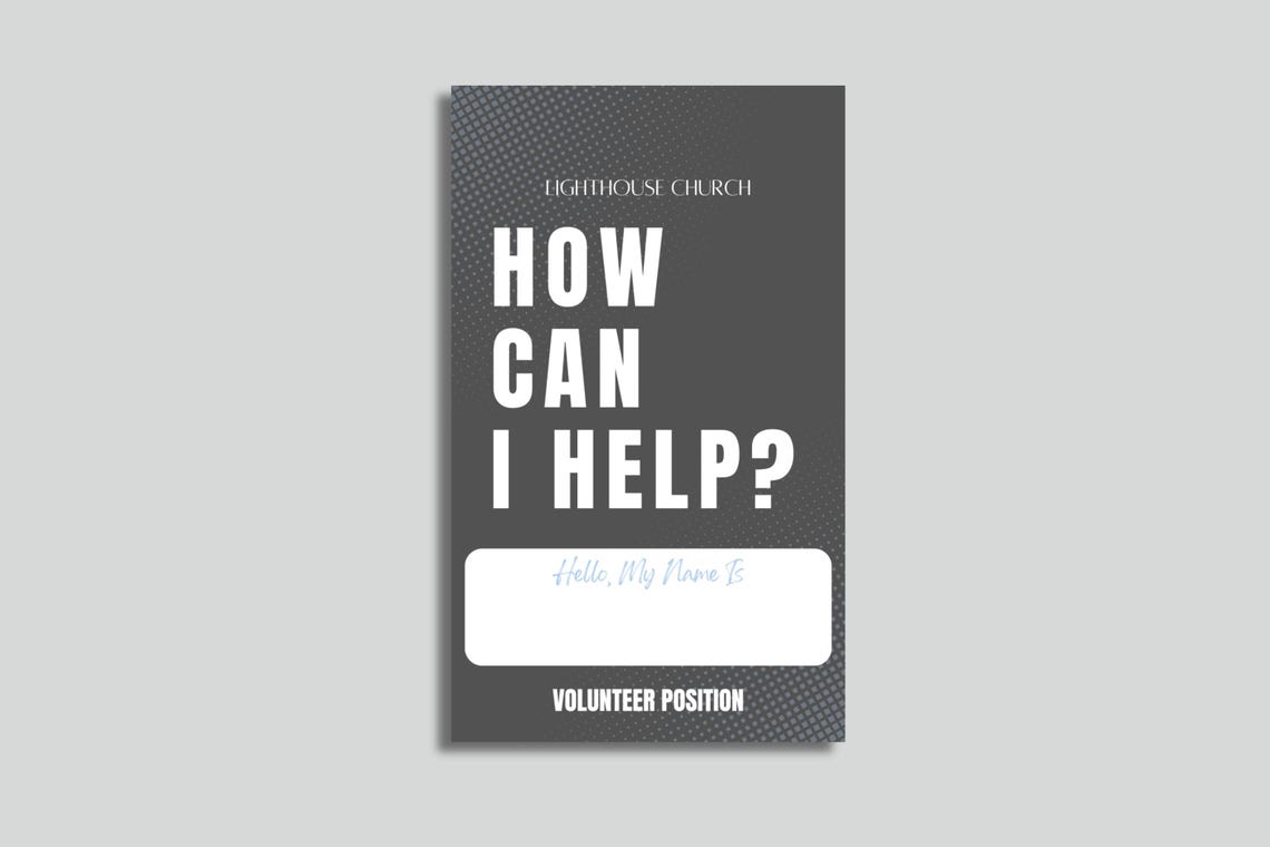 Modern Church Volunteer Lanyard / Editable Canva Volunteer Badge ...