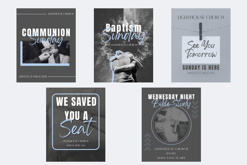 20 Modern Church Social Media Templates / Church Instagram Templates ...