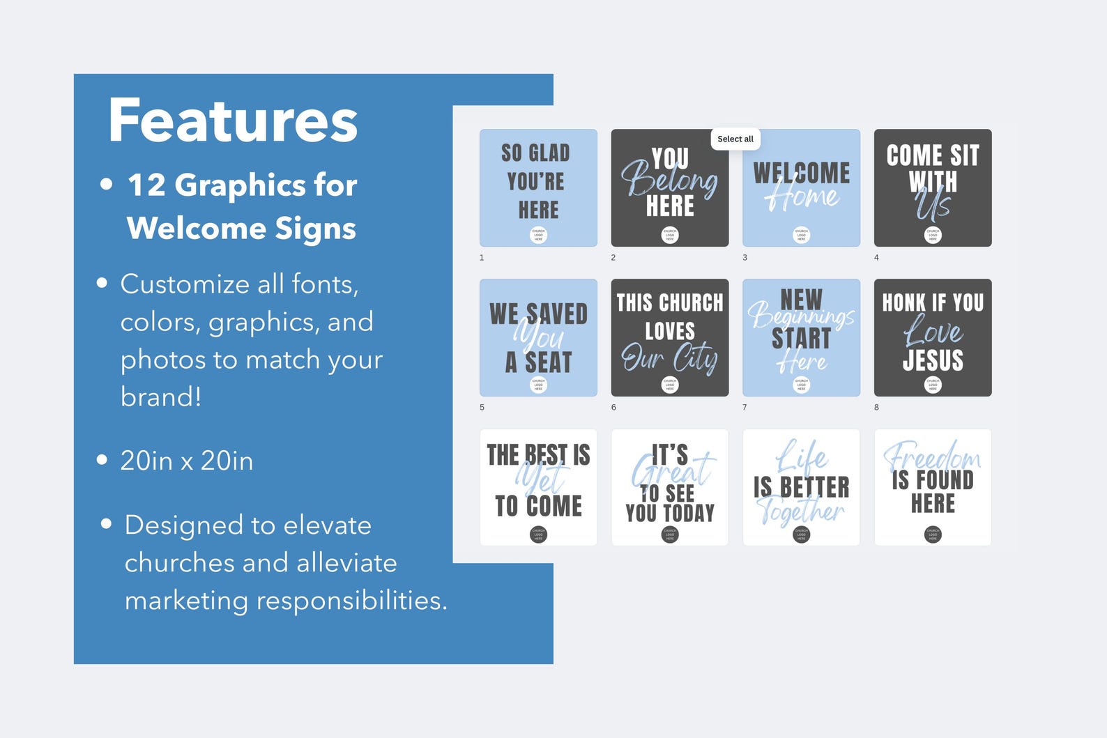 12 Church Welcome Signs / Large Church Greeting Signs / Church Greeter ...