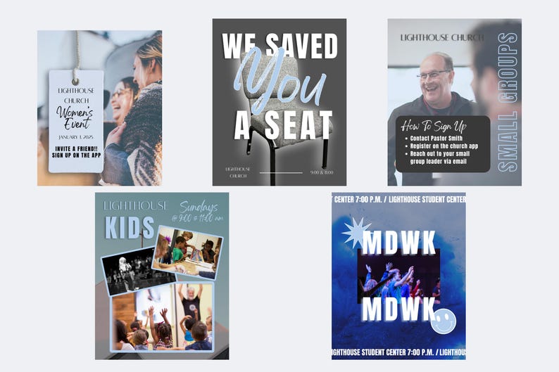 20 Modern Church Social Media Templates / Church Instagram Templates ...