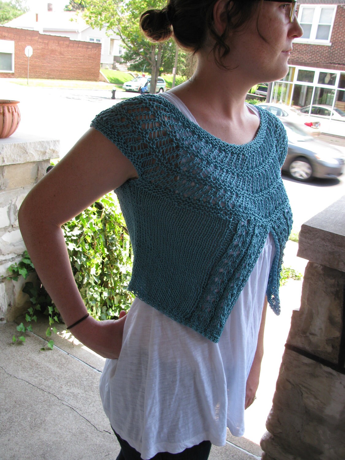 Lace Yoke Cap Sleeve Cardi Pattern--pdf - Etsy