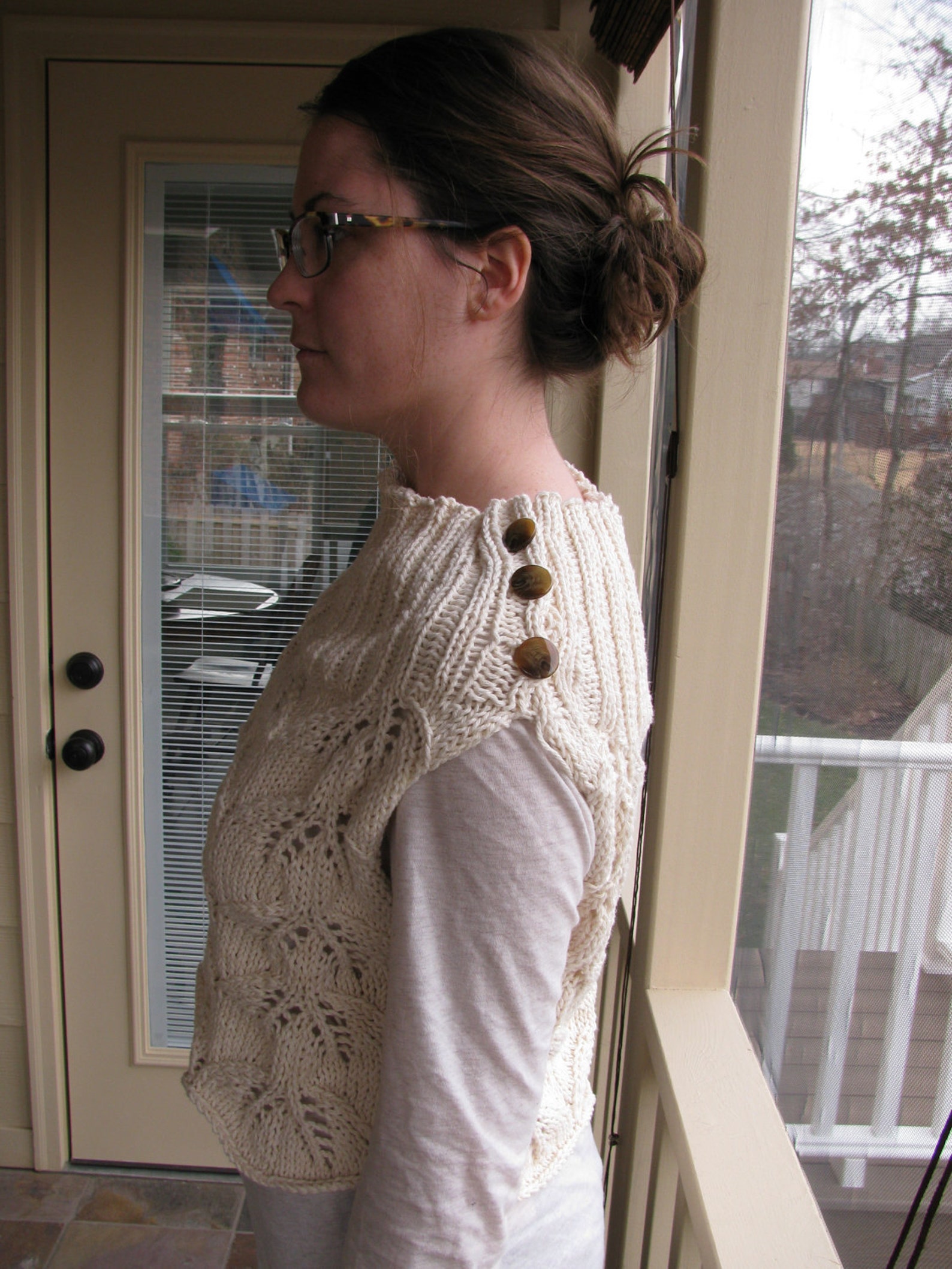 Cropped Leaf Lace Cardi Pattern--pdf - Etsy