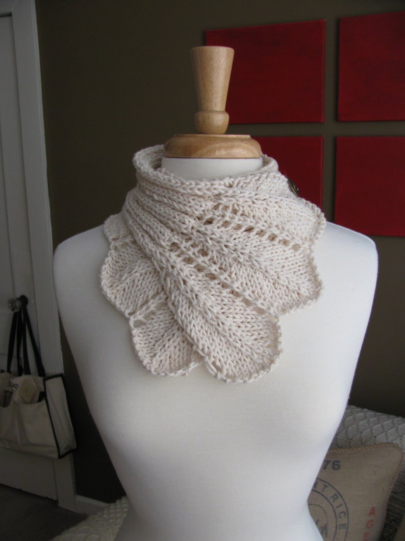 Feather Lace Buttoned Wrap Cowl Pattern--pdf - Etsy