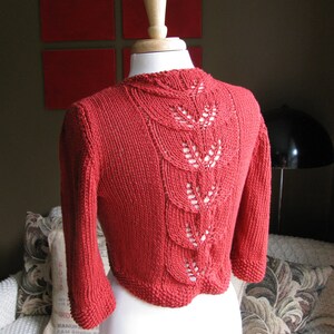 Twin Leaf Lace Cardi--with Seed Stitch Collar Pattern PDF - Etsy