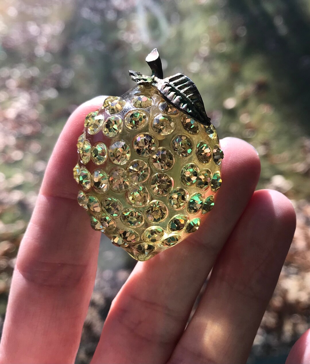 Vintage Super Sparkly Forbidden Fruit Lucite Rhinestone Lemon - Etsy