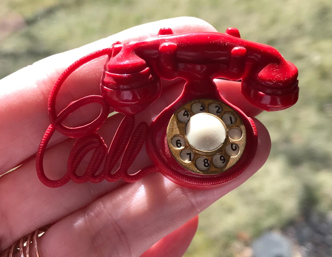 Very Hard to Find Adorable Cherry Red Celluloid Vintage “call ...