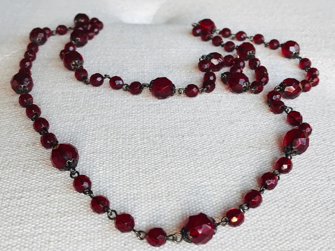Vintage Christmas Cherry Red Pretty Hefty Beaded Red 30 Flapper ...