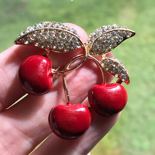 Cherry Brooch - Etsy