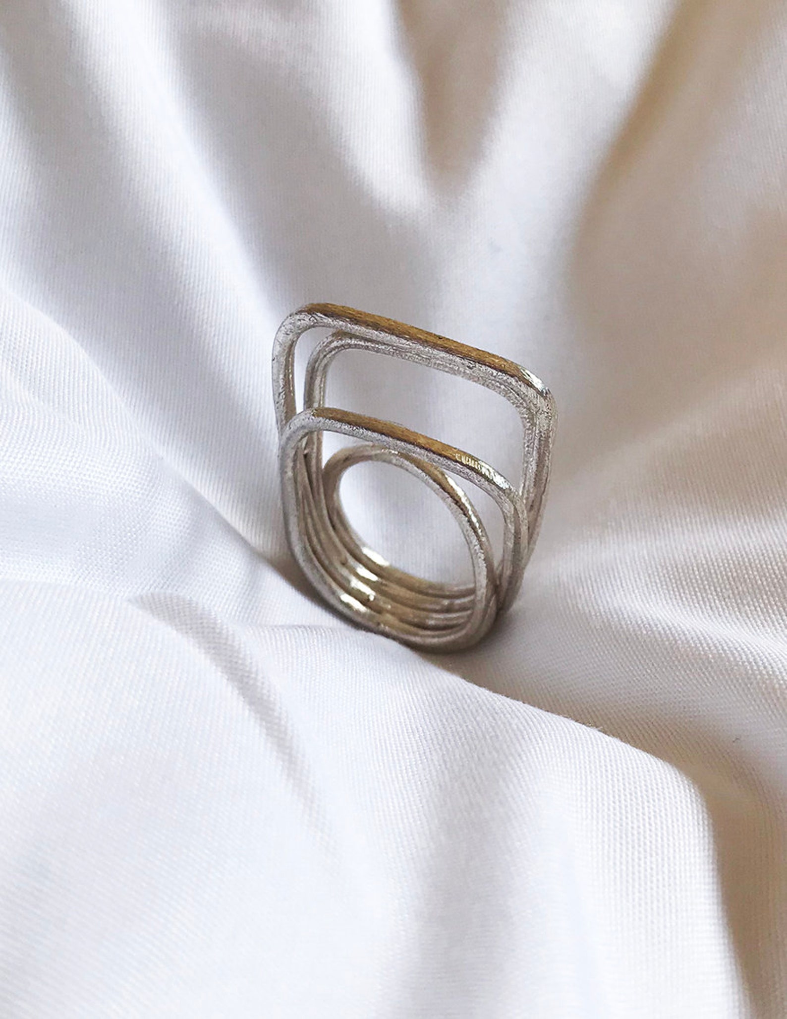 Geometric Square Shape Ring. Urban Sculptural Ring. Gift for - Etsy