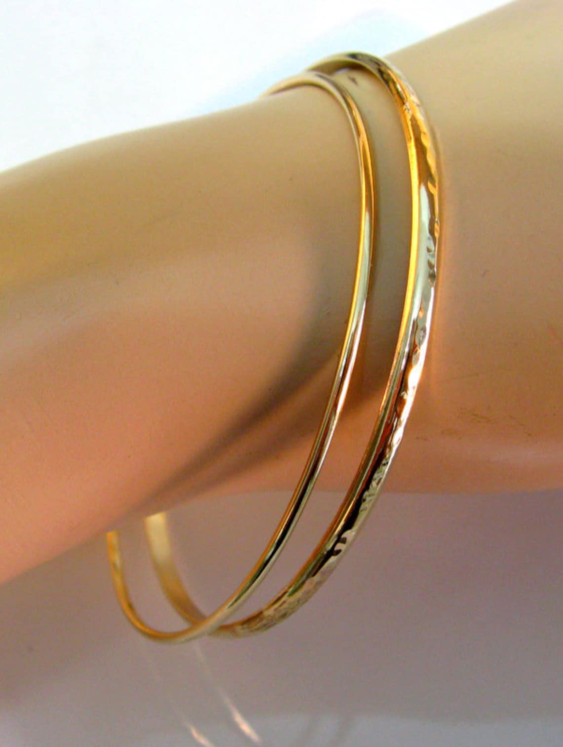 Solid Gold Bangle. 18K Solid Gold Bangle. 14K Gold Gold Bracelet. Fine ...
