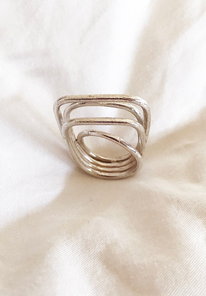 Geometric Square Shape Ring. Urban Sculptural Ring. Gift for - Etsy