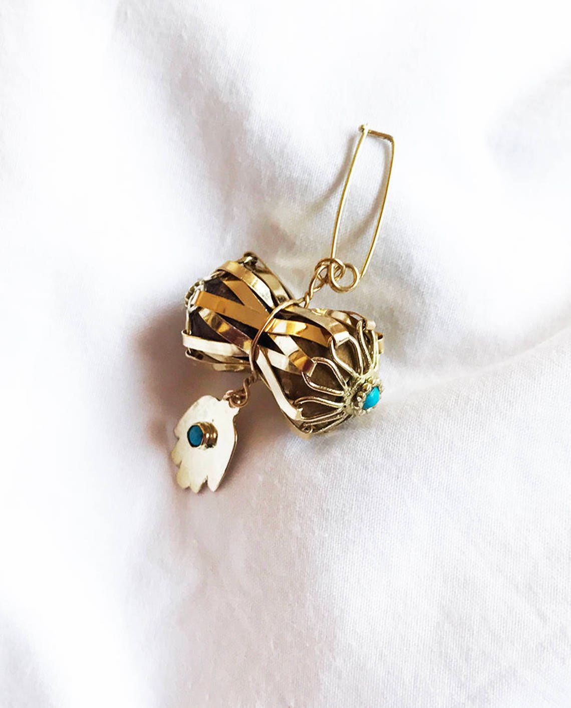 14K Solid Gold Judaica Cameo Brooch. AFSA Baby Cameo Charm - Etsy