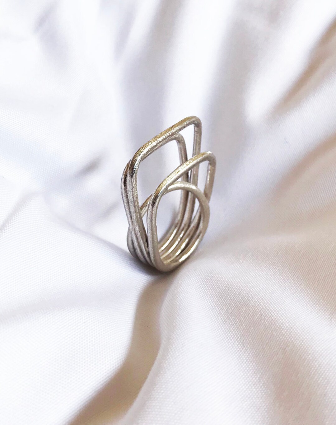 Geometric Square Shape Ring. Urban Sculptural Ring. Gift for Her - Etsy
