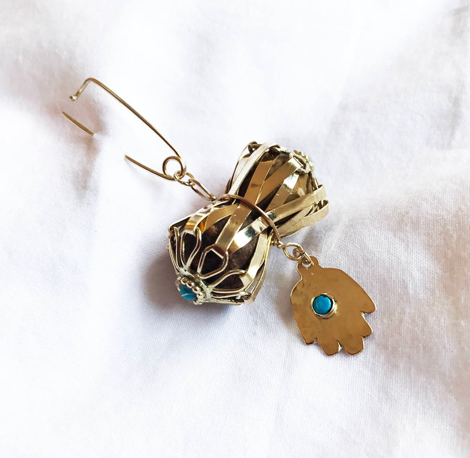 14K Gold Judaica Baby Talisman Afssa Brooch - Etsy