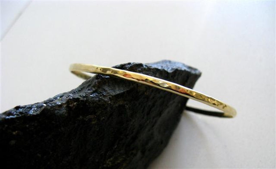 Solid Gold Bangle. 18K Solid Gold Bangle. 14K Gold Gold Bracelet. Fine ...