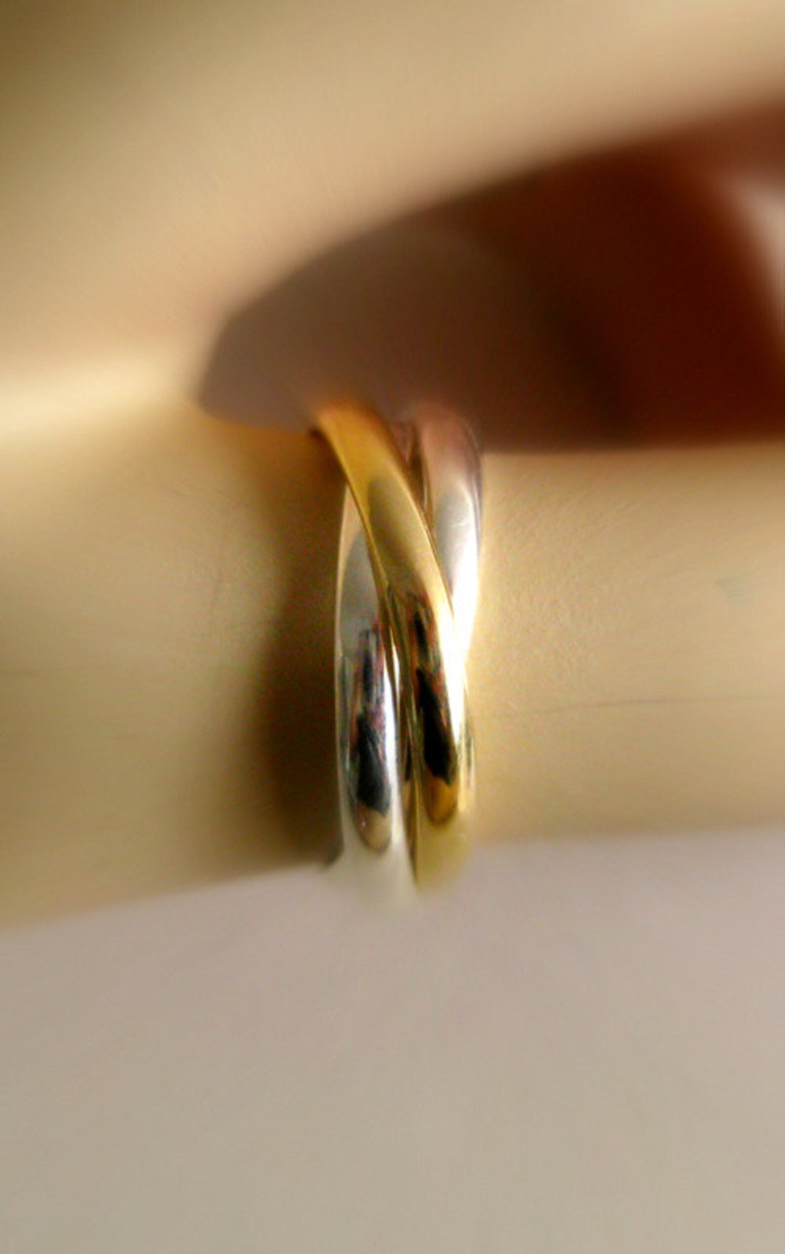 Rolling Ring Unisex Mixed Metal Russian Wedding Ring. Trinity - Etsy