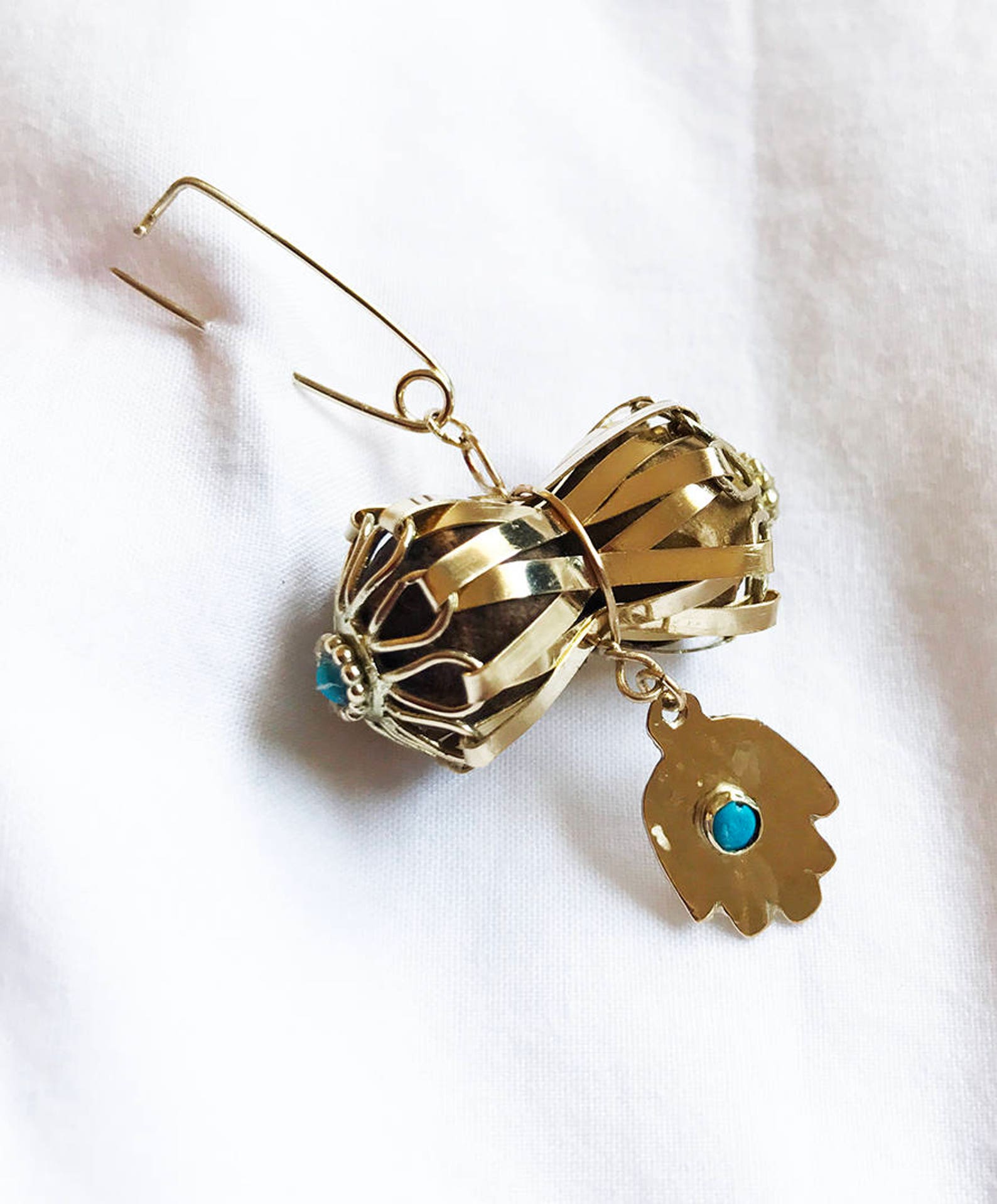 14K Gold Judaica Baby Talisman Afssa Brooch - Etsy