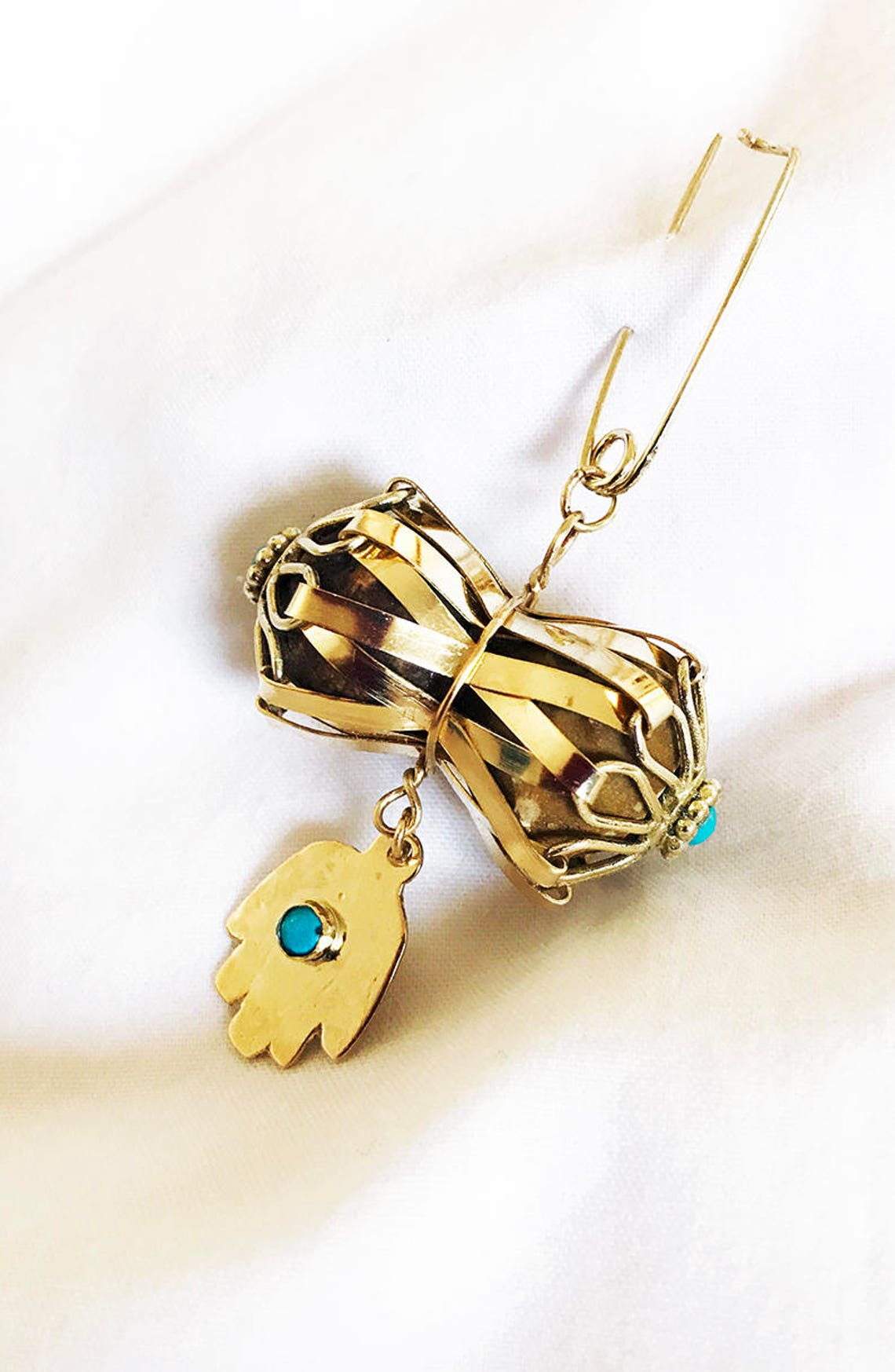 14K Gold Judaica Baby Talisman Afssa Brooch - Etsy