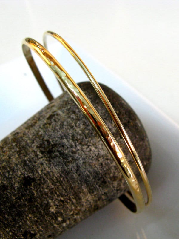 Solid Gold Bangle. 18K Solid Gold Bangle. 14K Gold Gold Bracelet. Fine ...