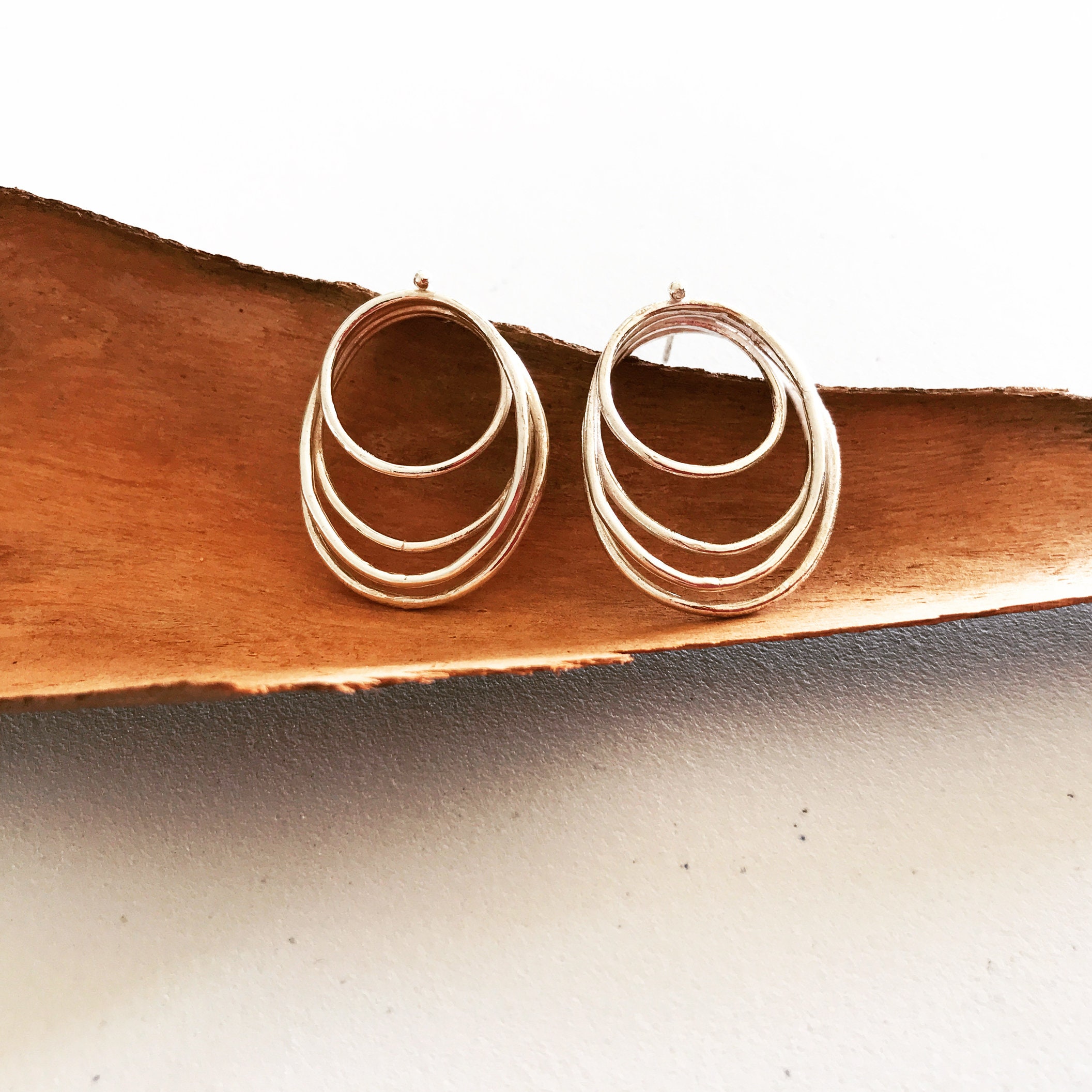 Infinity Circle Earrings. Modern Sterling Silver Spiral Earrings - Etsy