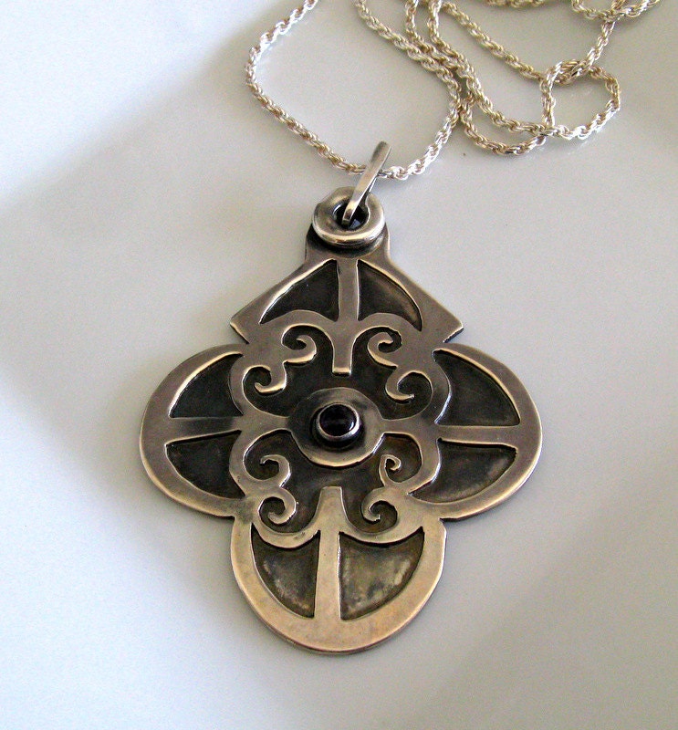 Arabesque Pendant Necklace. One of A Kind Sterling Silver - Etsy