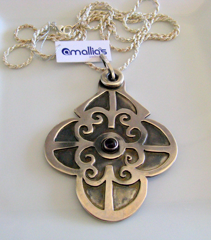 Arabesque Pendant Necklace. One of A Kind Sterling Silver Necklace ...